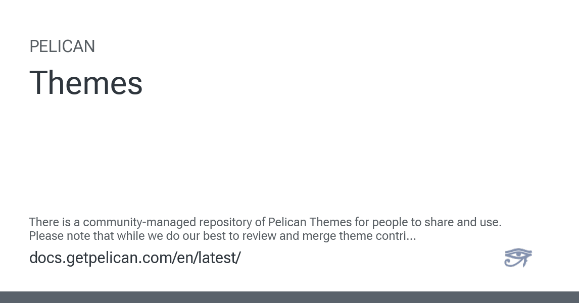 Themes - PELICAN 4.12.0